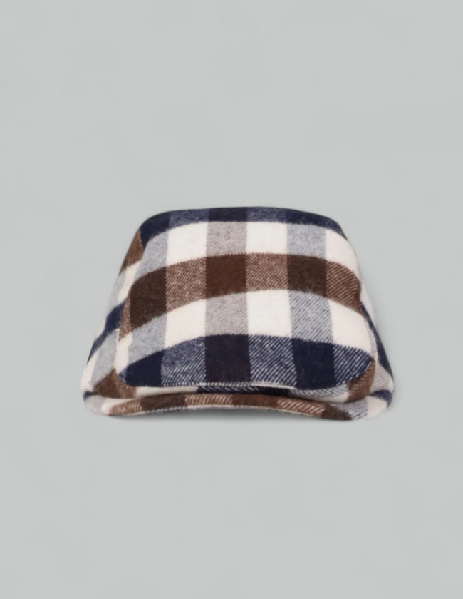 Aquascutum - Active Macro Club Check Wool Flat Cap