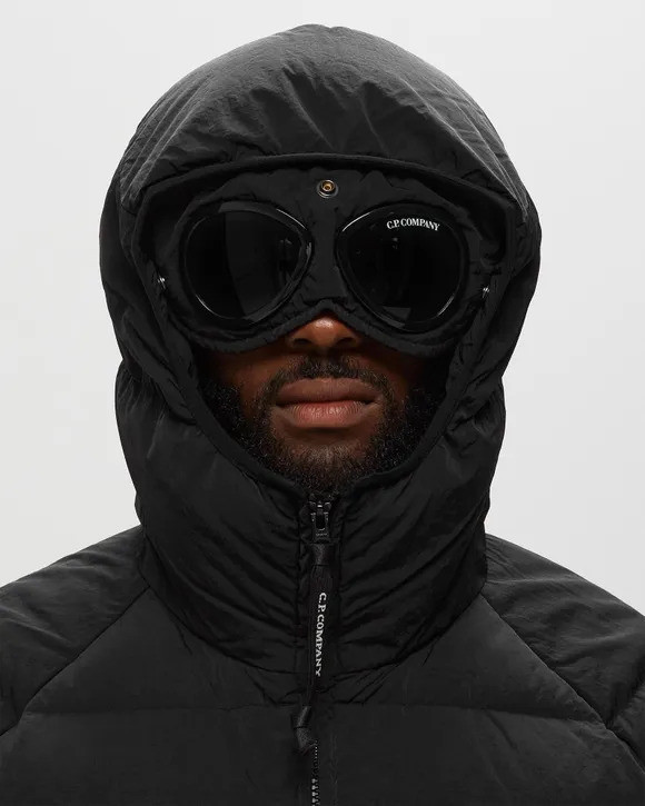 CP Company - Eco Chrome R Hooded Down Goggle Jacket in Black - Jackets